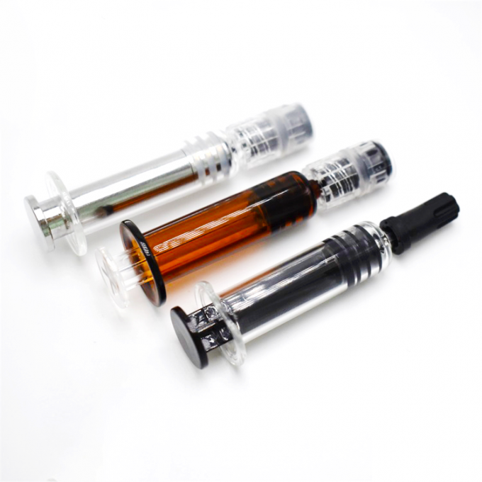 Empty Cbd Oil Glass Syringe , 1ml Glass Concentrate Syringe