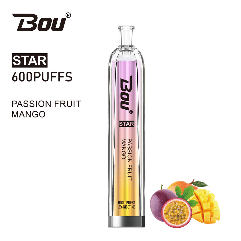 600 Puffs 2ml 2% Nicotine Vape BOU Star With 500mah Battery