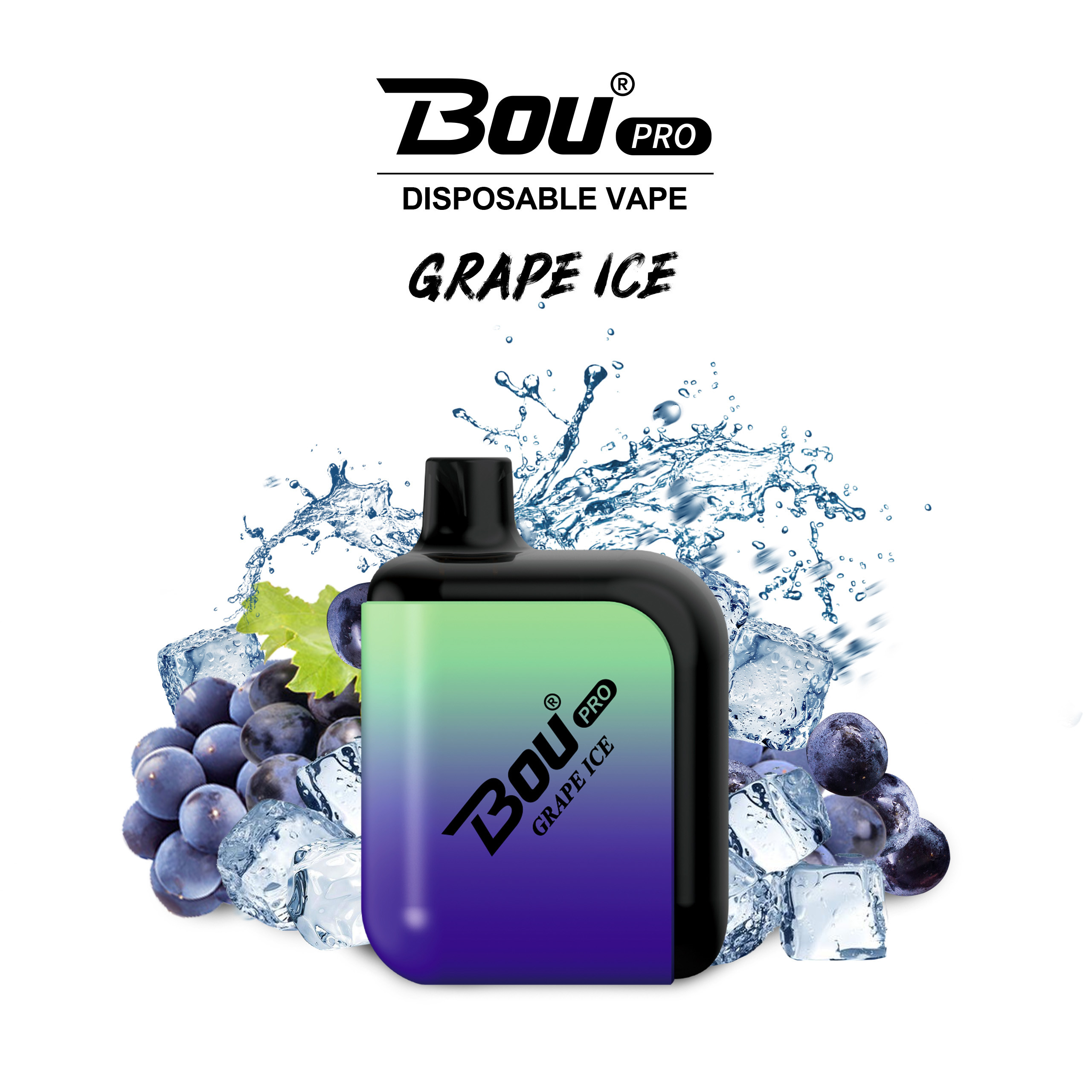 Portable Disposable BOU PRO Vape 7000 Puffs 5% Nic 16ml Liquid Type C ...