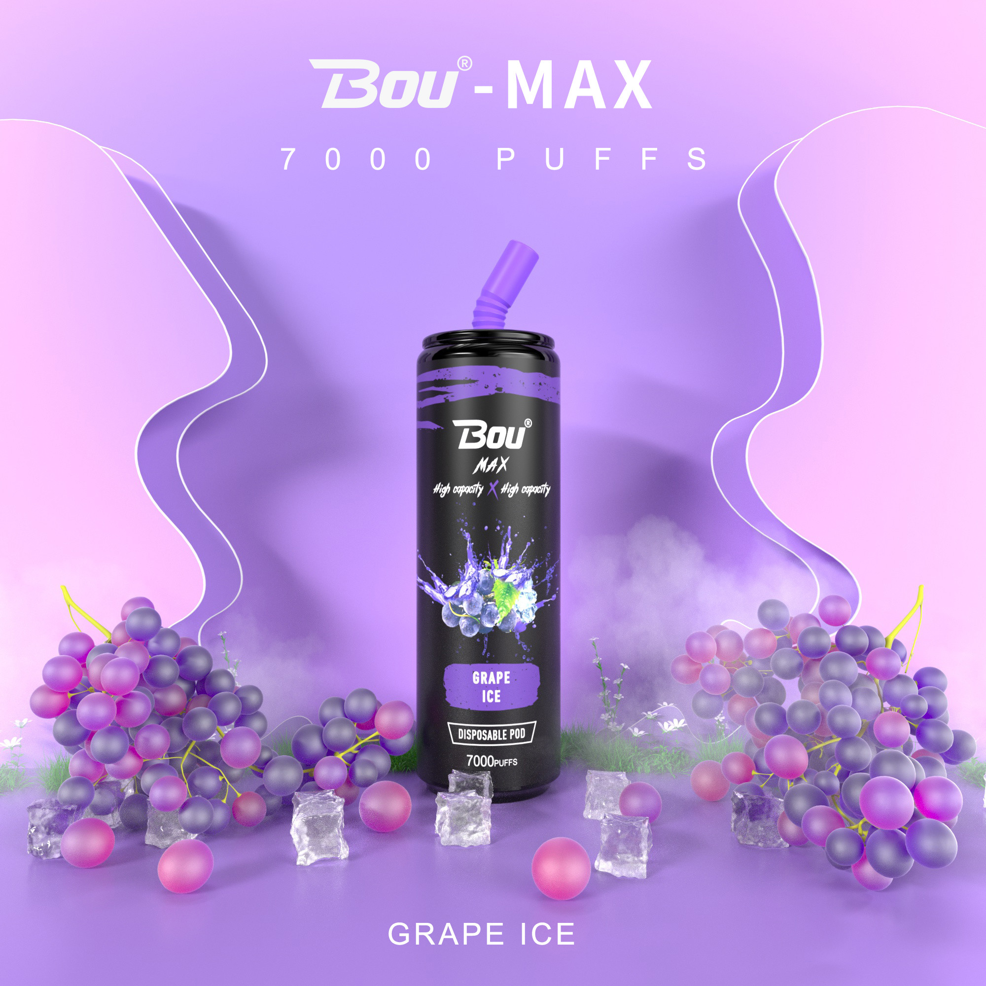 Type C Rechargeable Bou Max Iget Diposable Vape 7000 Puffs 13 Flavours ...