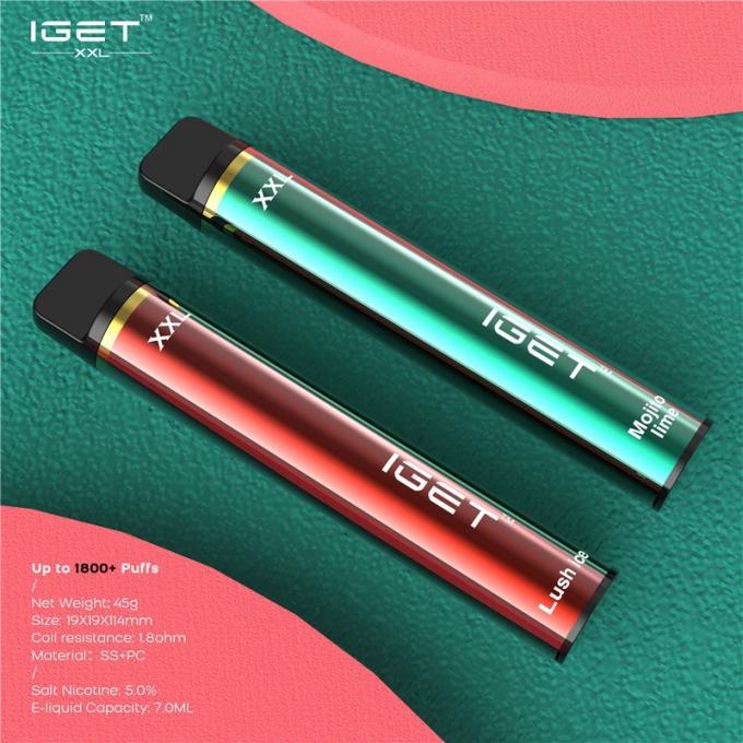 Original IGET XXL 1800 Puffs Disposable 950mAh Battery Electronic ...